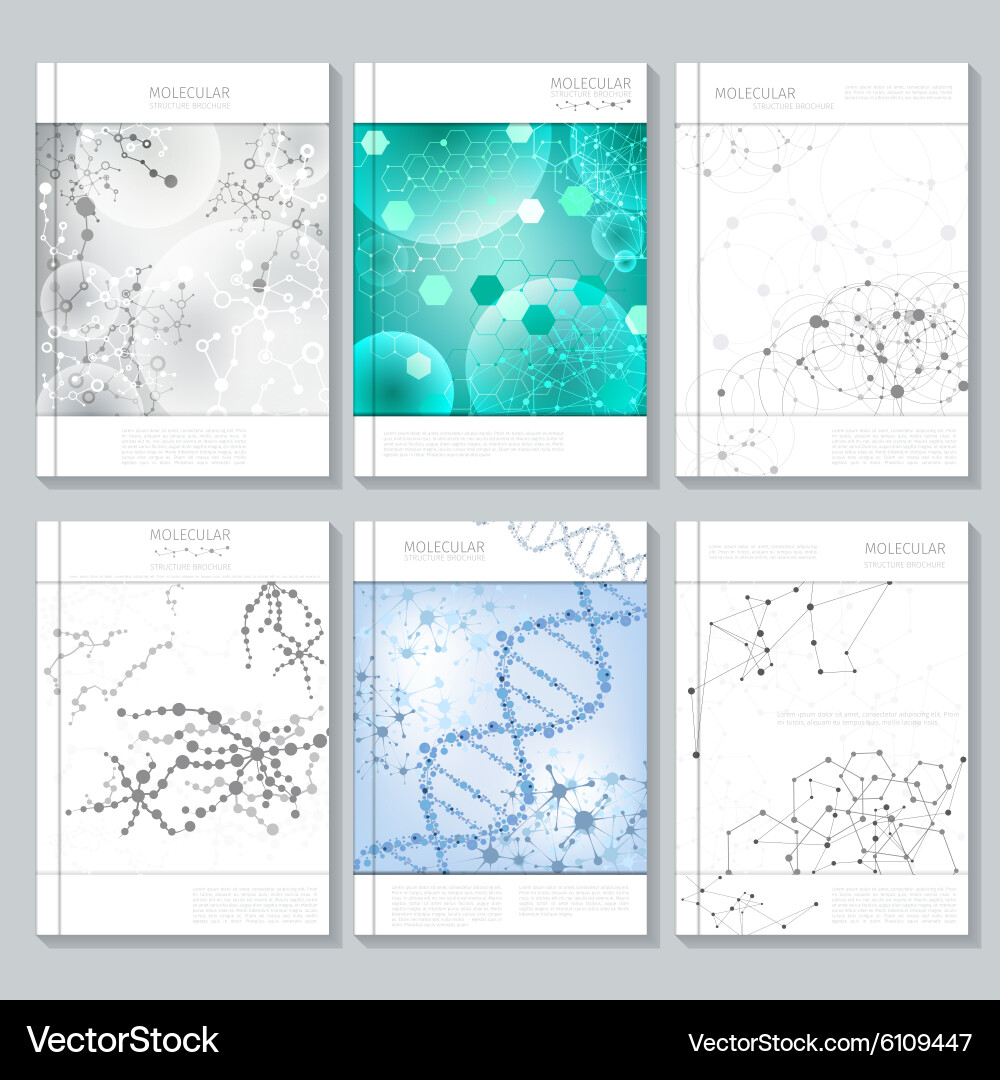 Molecular structure brochure or report templates Vector Image