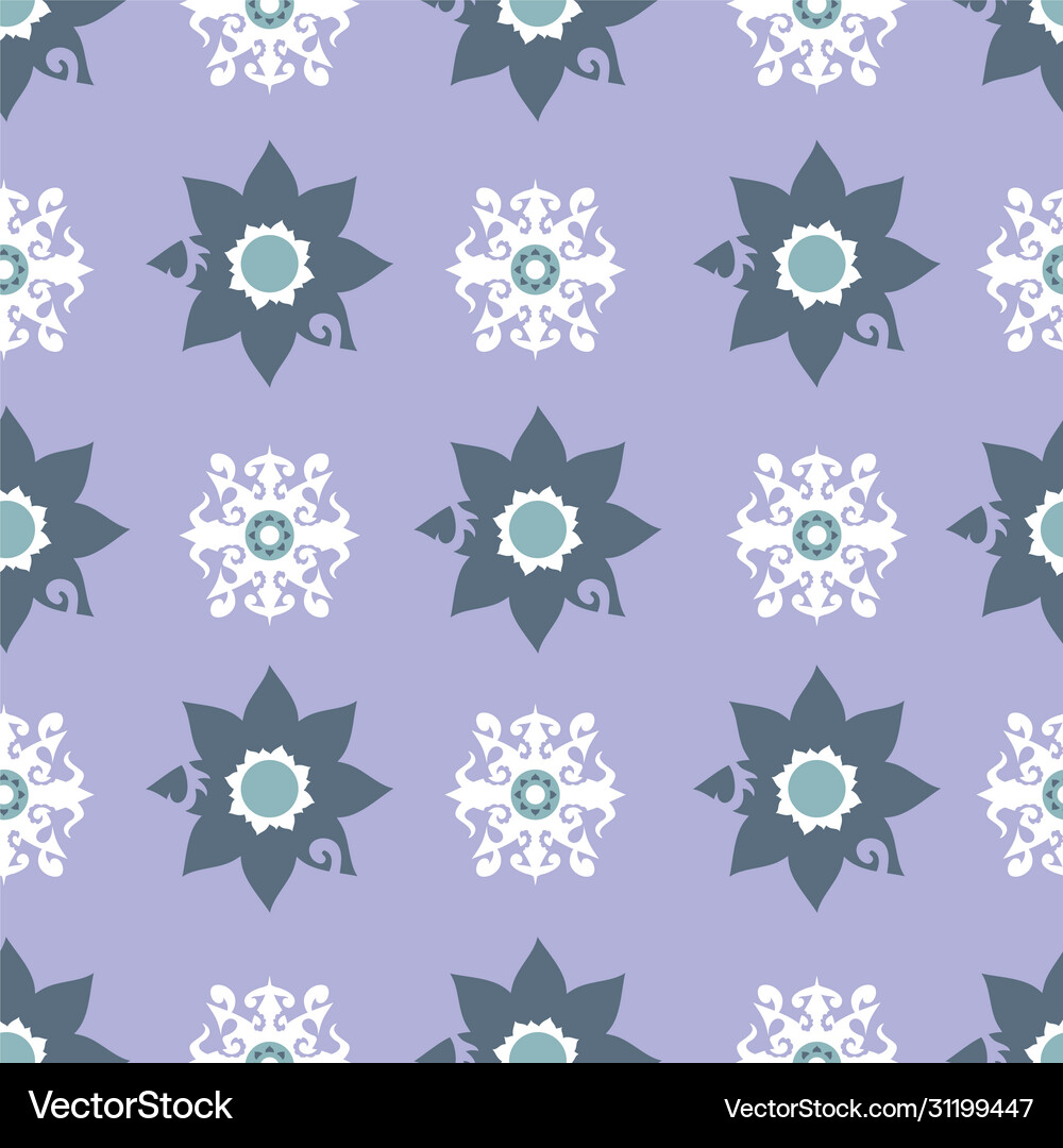 Ornate floral kaleidoscope tile repeat Royalty Free Vector