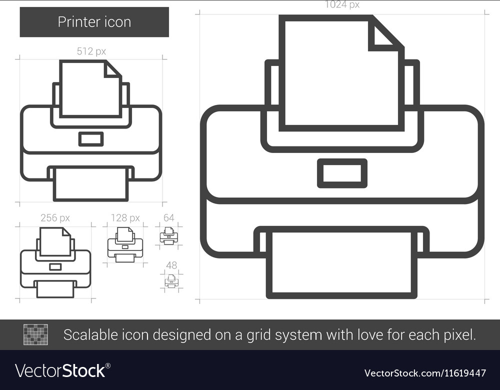 Printer line icon Royalty Free Vector Image - VectorStock