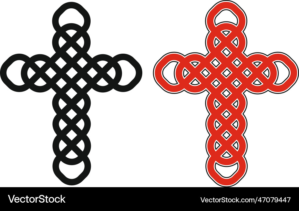 Twisted celtic and scandinavian cross simplified Vector Image