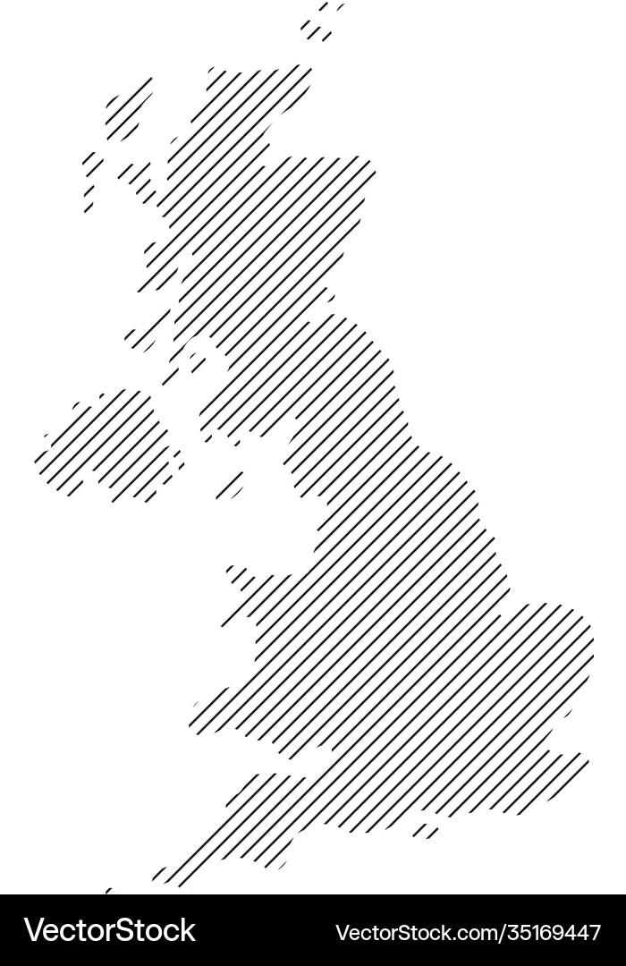 United kingdom map from pattern black slanted Vector Image