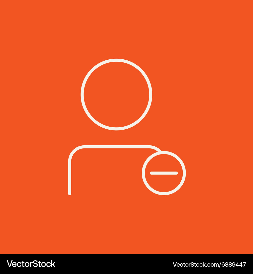 User profile with minus sign line icon Royalty Free Vector