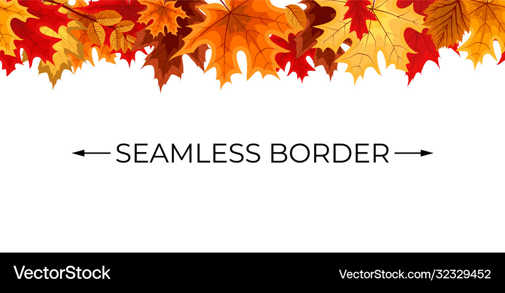 Autumn seamless border with falling leaves Vector Image