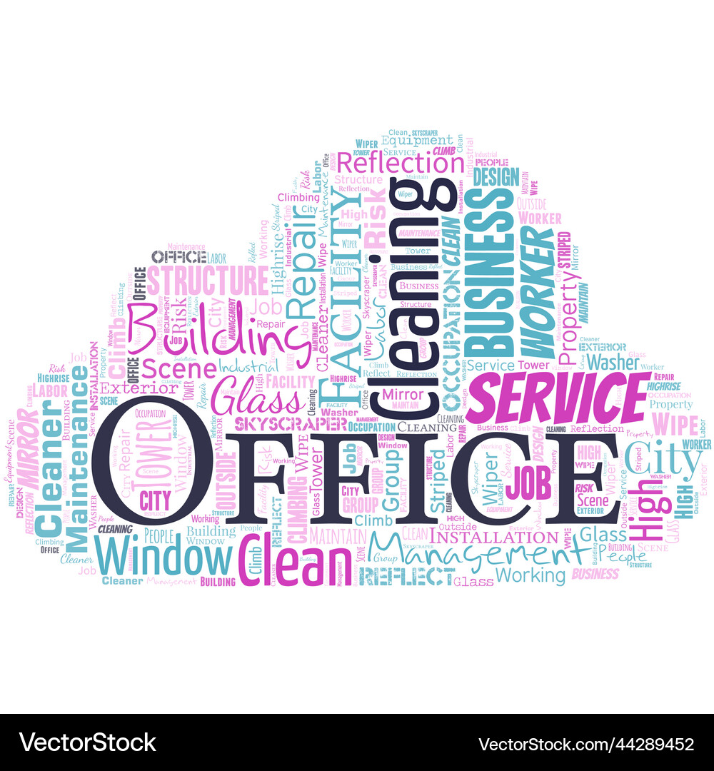 Big word cloud with words office cleaning Vector Image