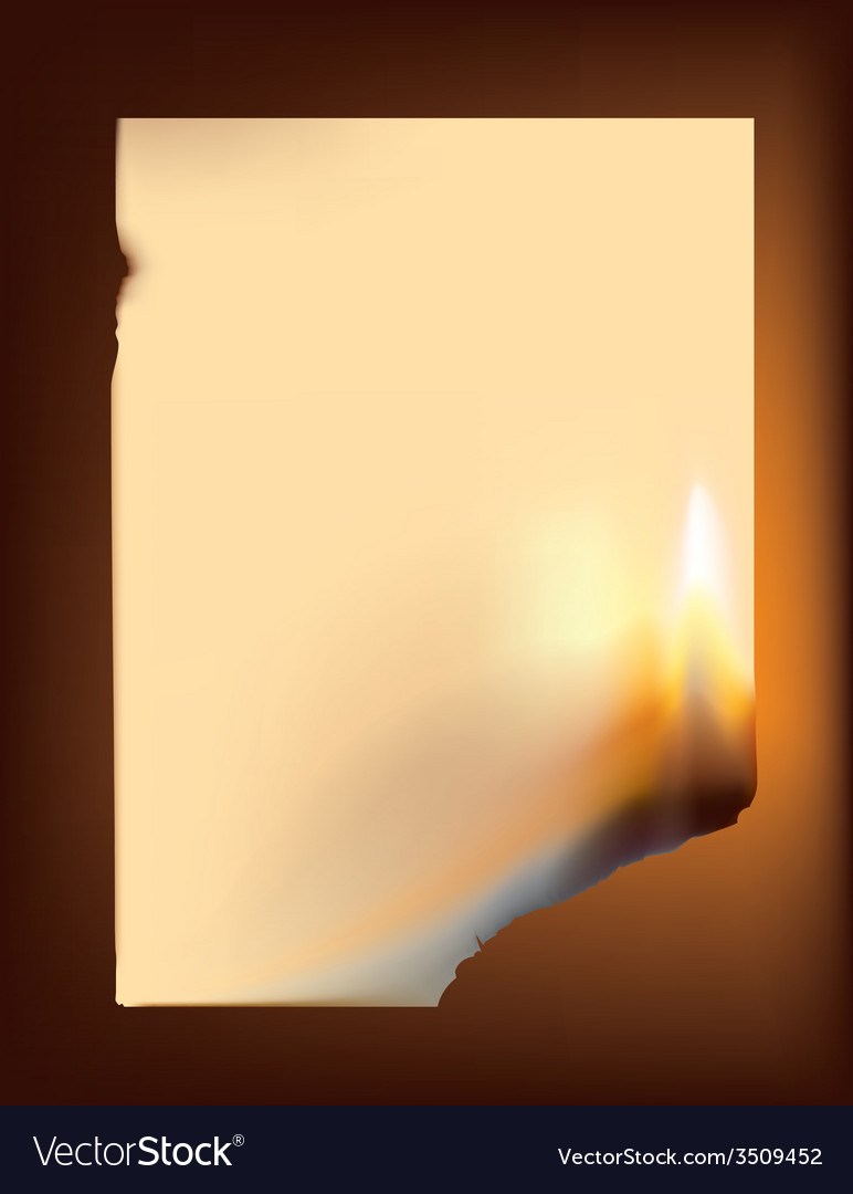 Burning paper Royalty Free Vector Image - VectorStock