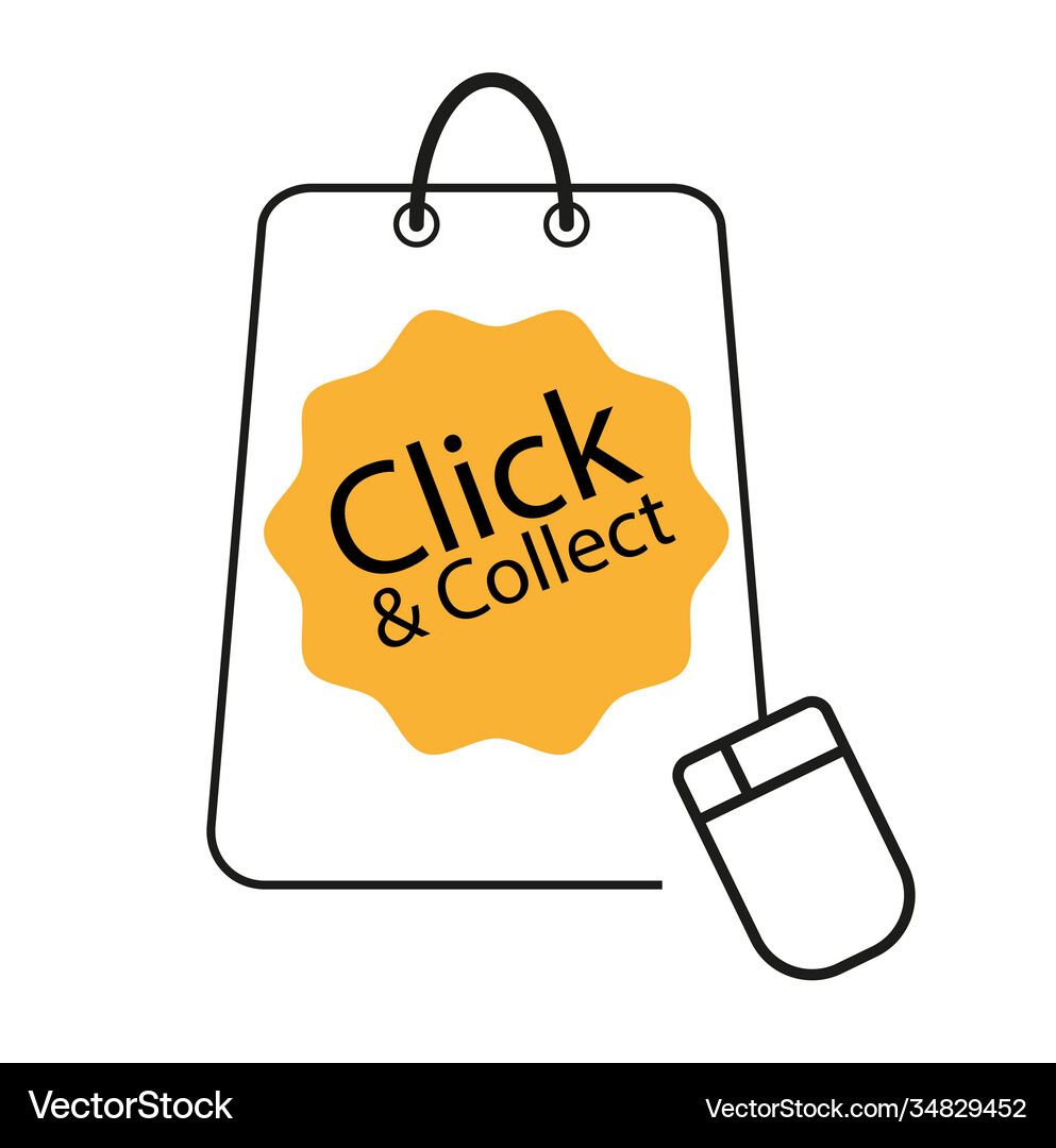 Click and collect internet shopping concept Vector Image