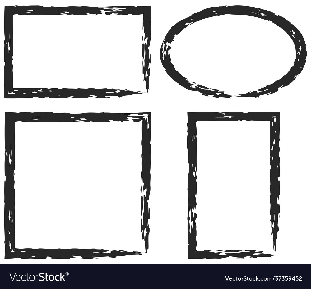 Different shape frames grunge style Royalty Free Vector