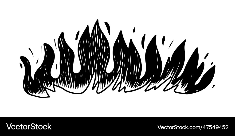 Doodle sketch style of hand drawn fire Royalty Free Vector