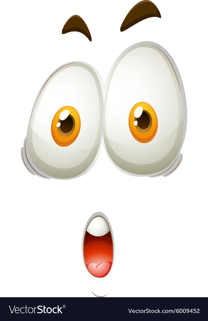 Facial expression shocking face Royalty Free Vector Image