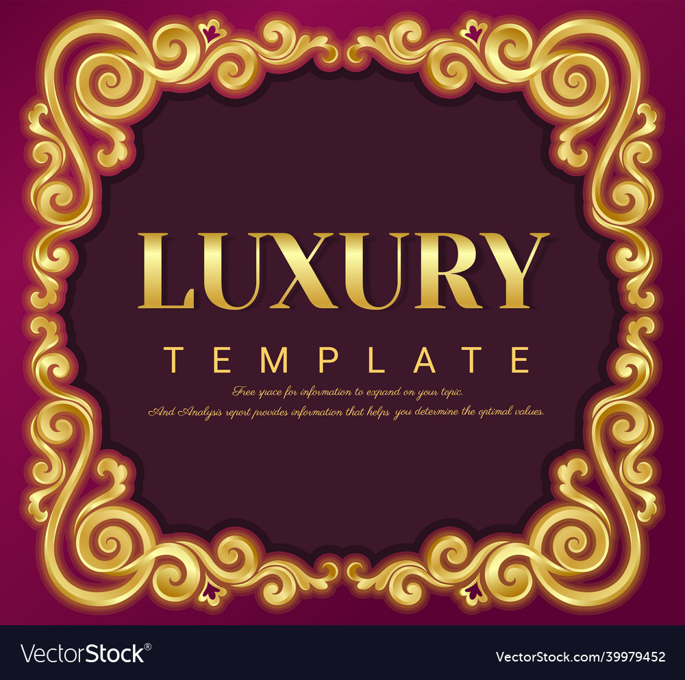 Gold borders text frames Royalty Free Vector Image