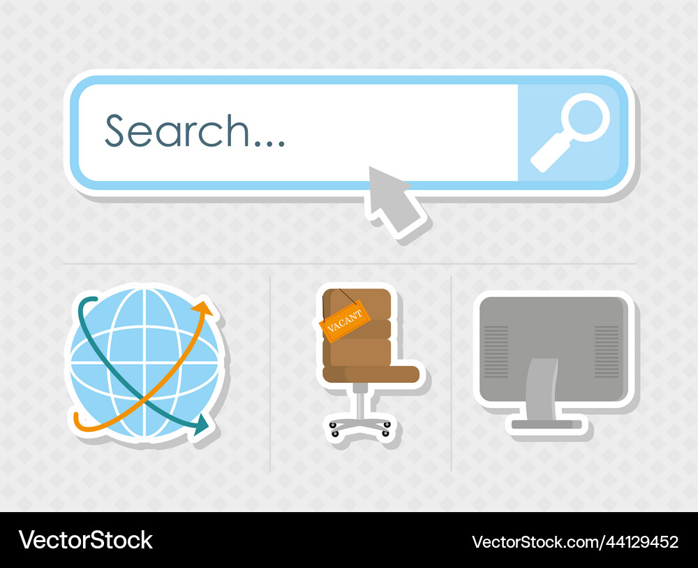 Job search icon collection design Royalty Free Vector Image