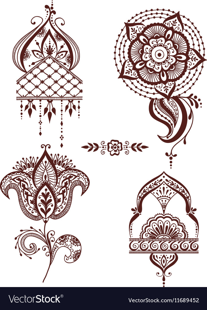 Mehendi pattern Royalty Free Vector Image - VectorStock