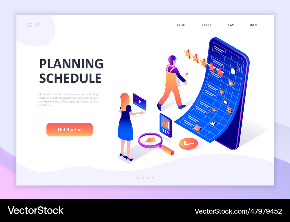 Modern flat design isometric concept of planning Vector Image