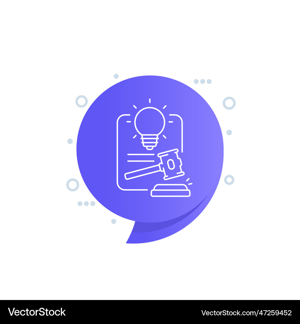 Patent court line icon for web Royalty Free Vector Image