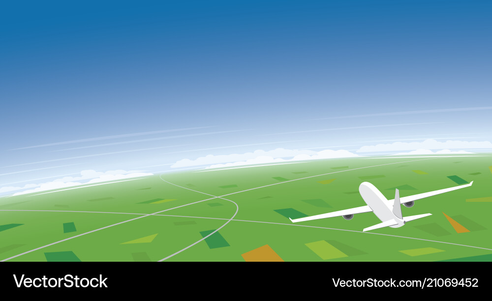 Plane flying on a sunny day and banner background Vector Image