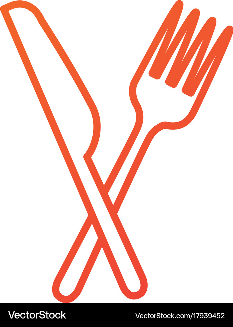 Restaurant food fork and knife symbol Royalty Free Vector