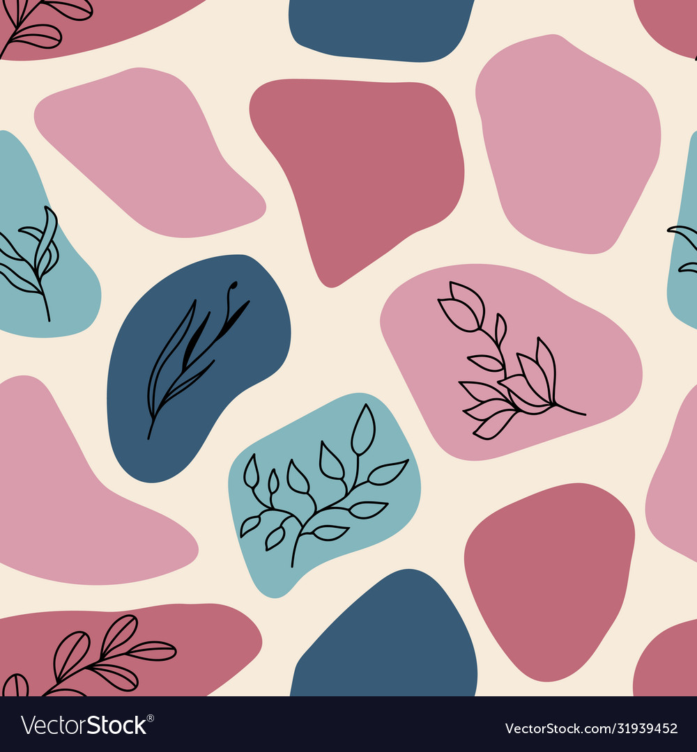 Seamless trendy pattern with hand drawn Royalty Free Vector Seamless trendy pattern with hand drawn Royalty Free Vector