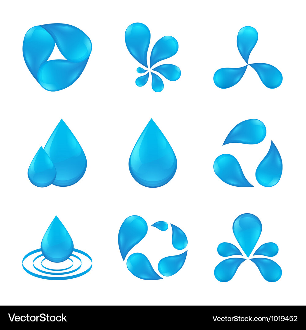 Set of abstract icon waters designs Royalty Free Vector