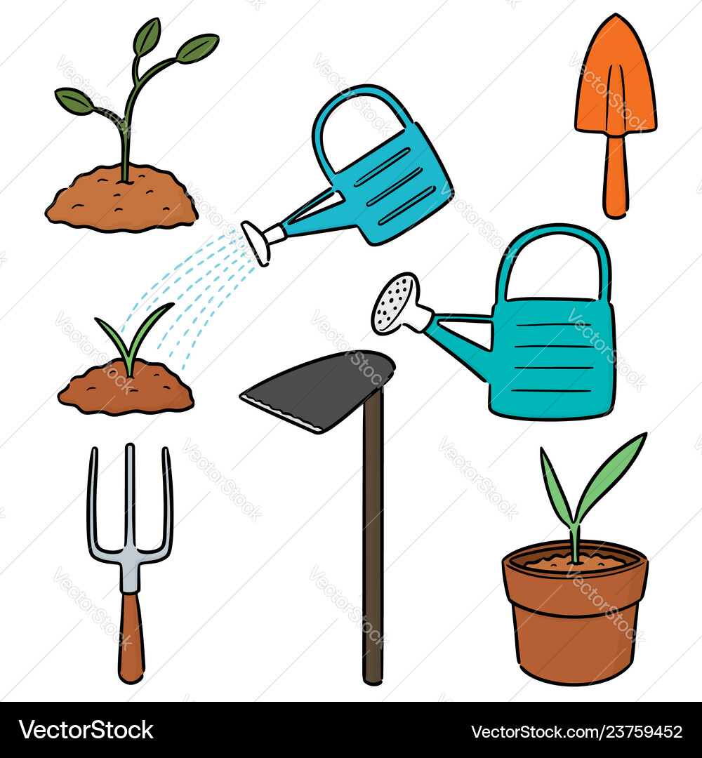 Set of gardening tool Royalty Free Vector Image