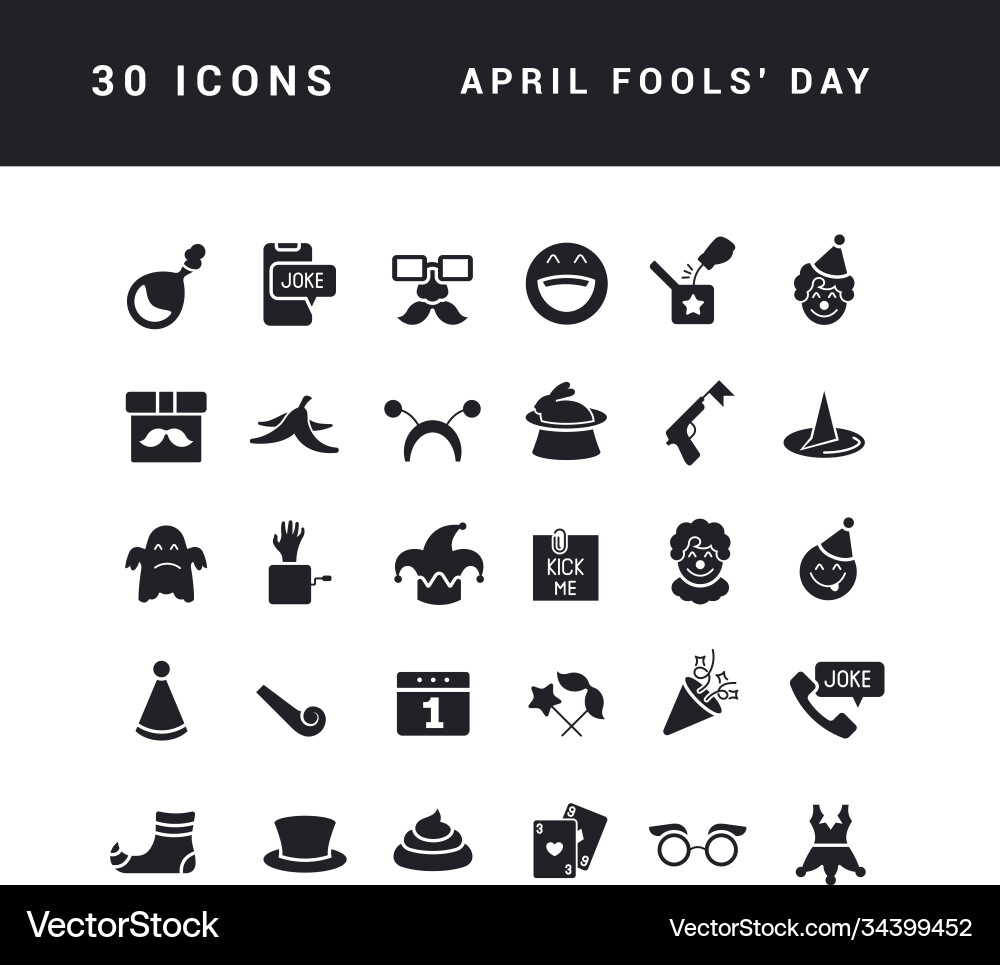 Simple icons april fools day Royalty Free Vector Image
