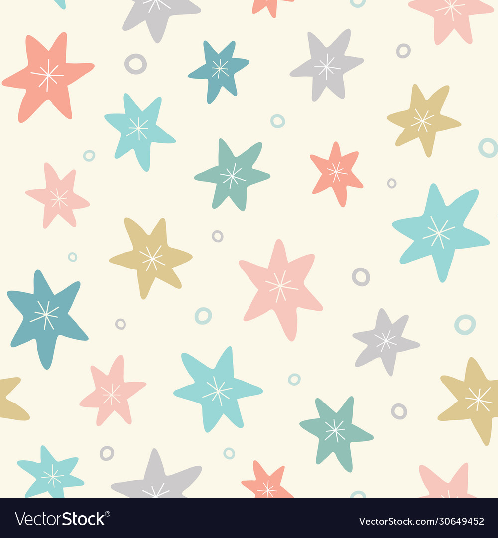 Star pattern background cute repeat design Vector Image