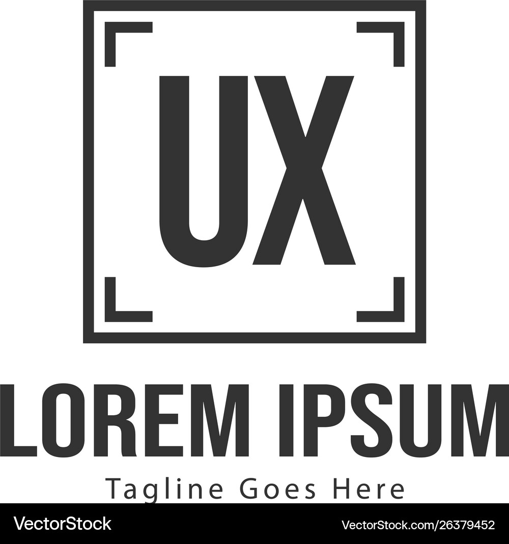 Ux letter logo design creative modern letters Vector Image