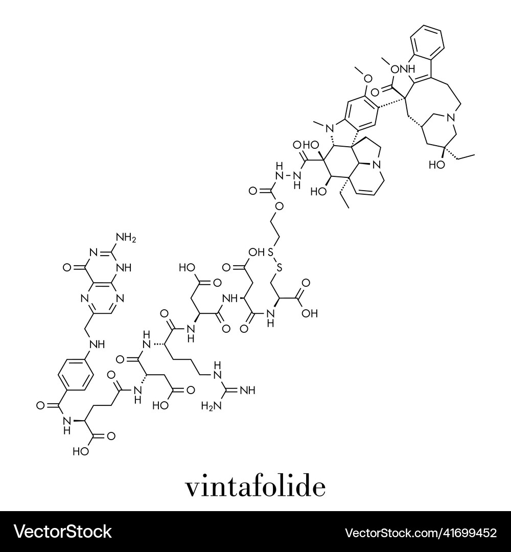 Vintafolide cancer drug molecule skeletal formula Vector Image