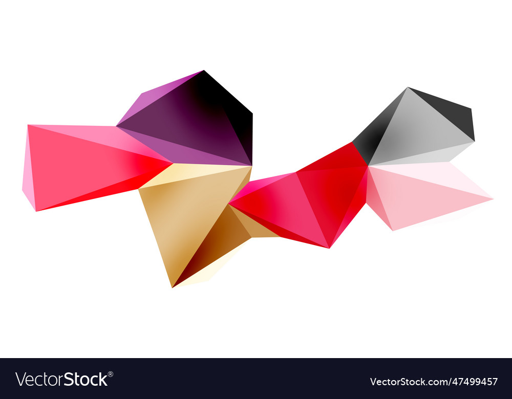 3d low poly triangle design elements Royalty Free Vector