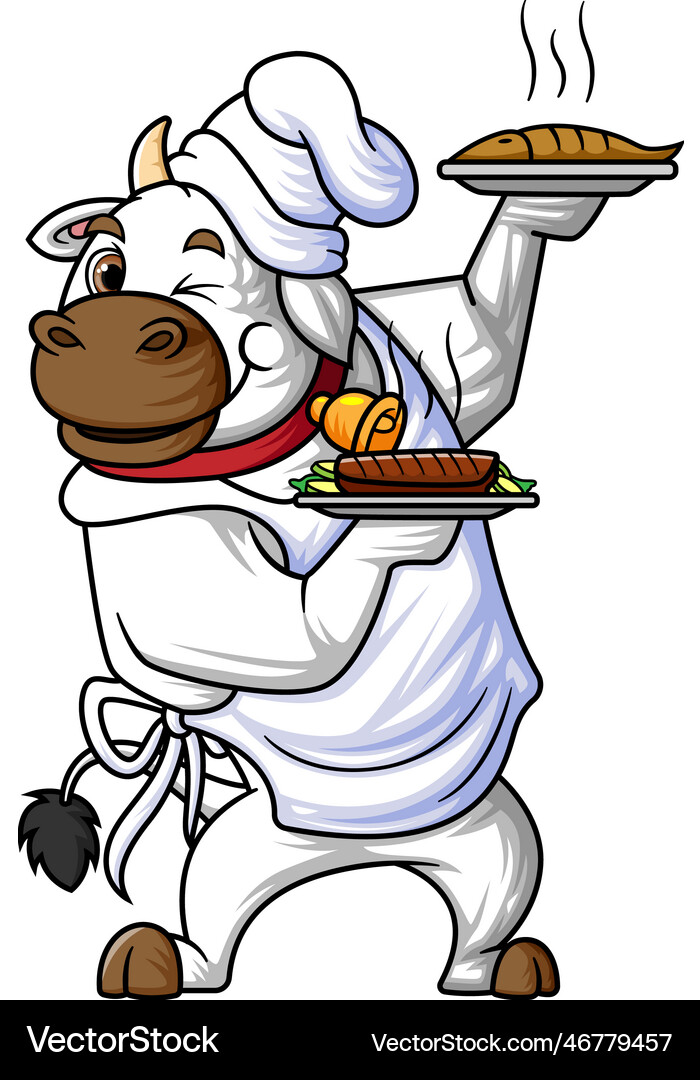 A chubby cartoon cow working as professional Vector Image