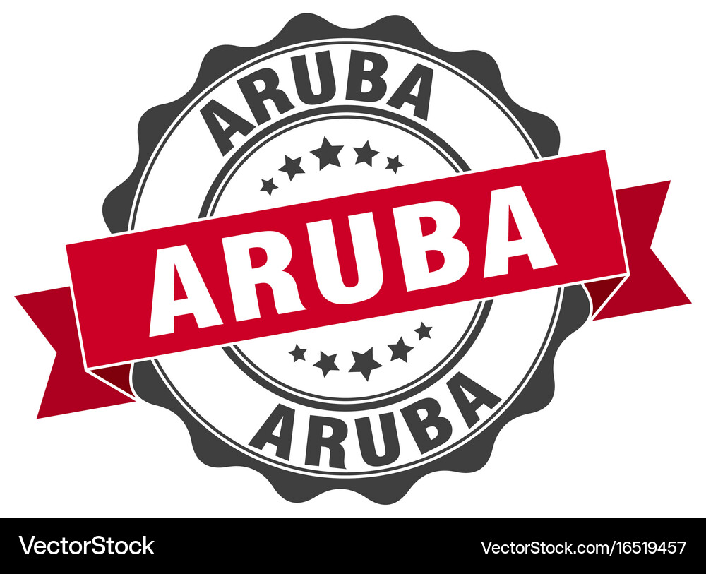 Aruba round ribbon seal Royalty Free Vector Image