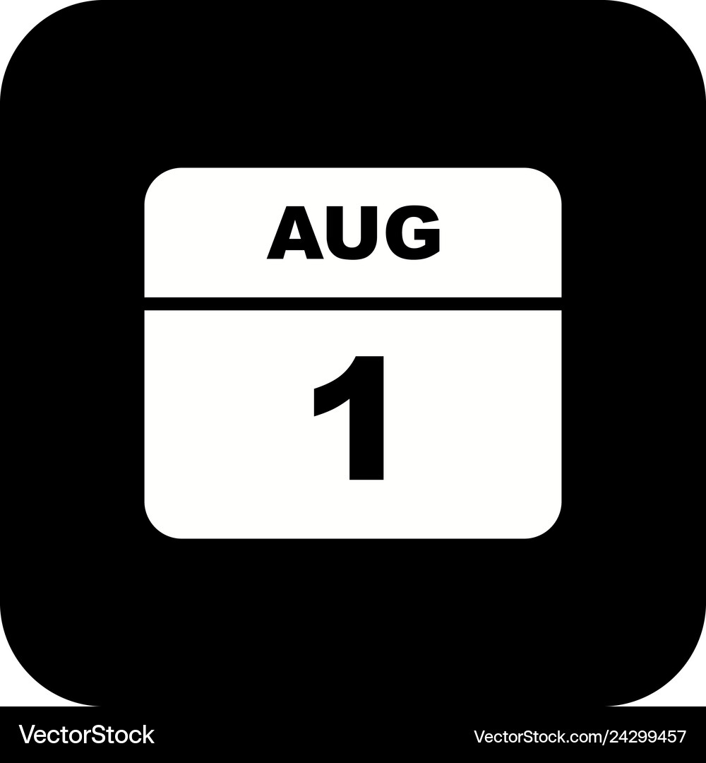 August 1st date on a single day calendar Vector Image