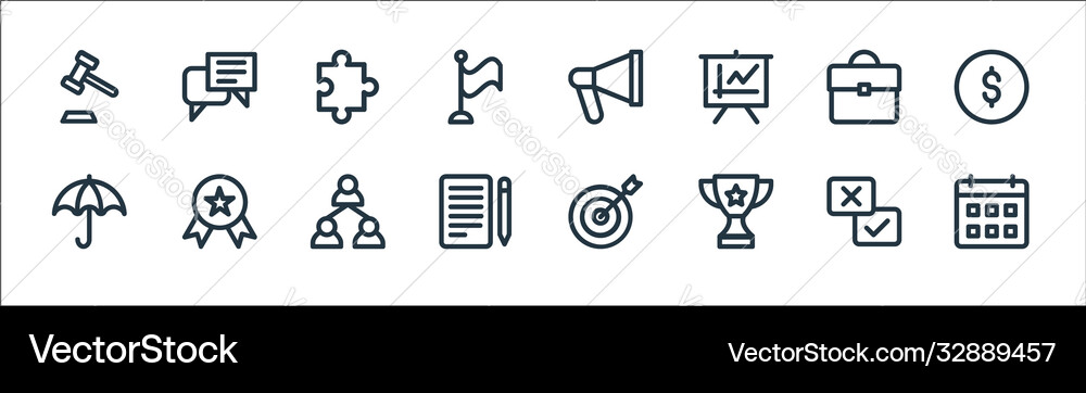 Business line icons linear set quality line set Vector Image