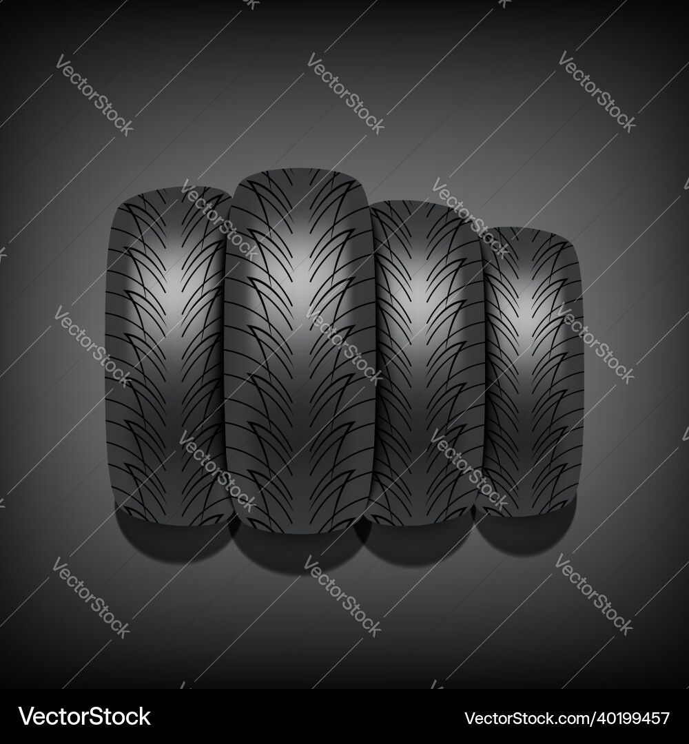 Car tires realistic design isolated on white Vector Image