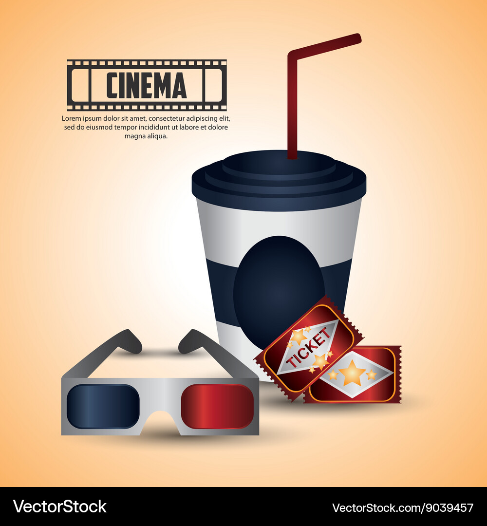 Cinema design movie concept flat Royalty Free Vector Image