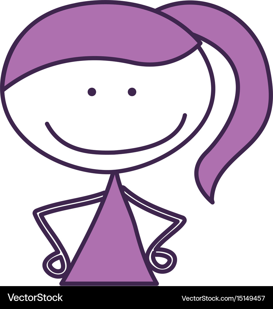 Cute girl drawing character Royalty Free Vector Image