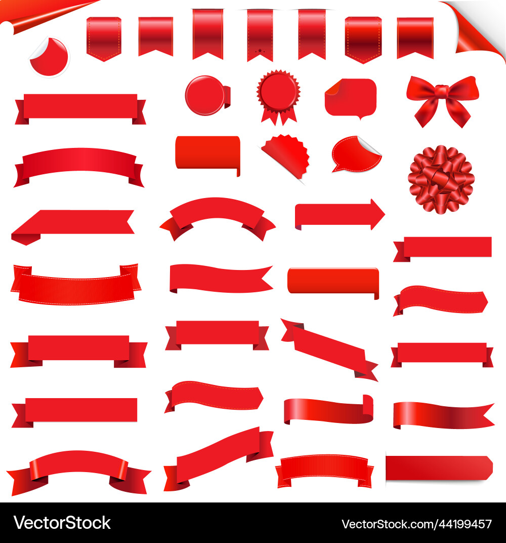 Ebigredribbonssetisolated 10 m 220815 converted Vector Image