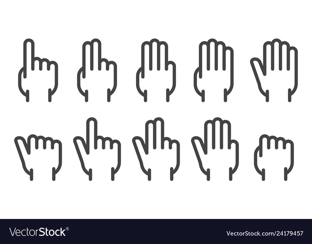 Finger counting icon set Royalty Free Vector Image Finger counting icon set Royalty Free Vector Image