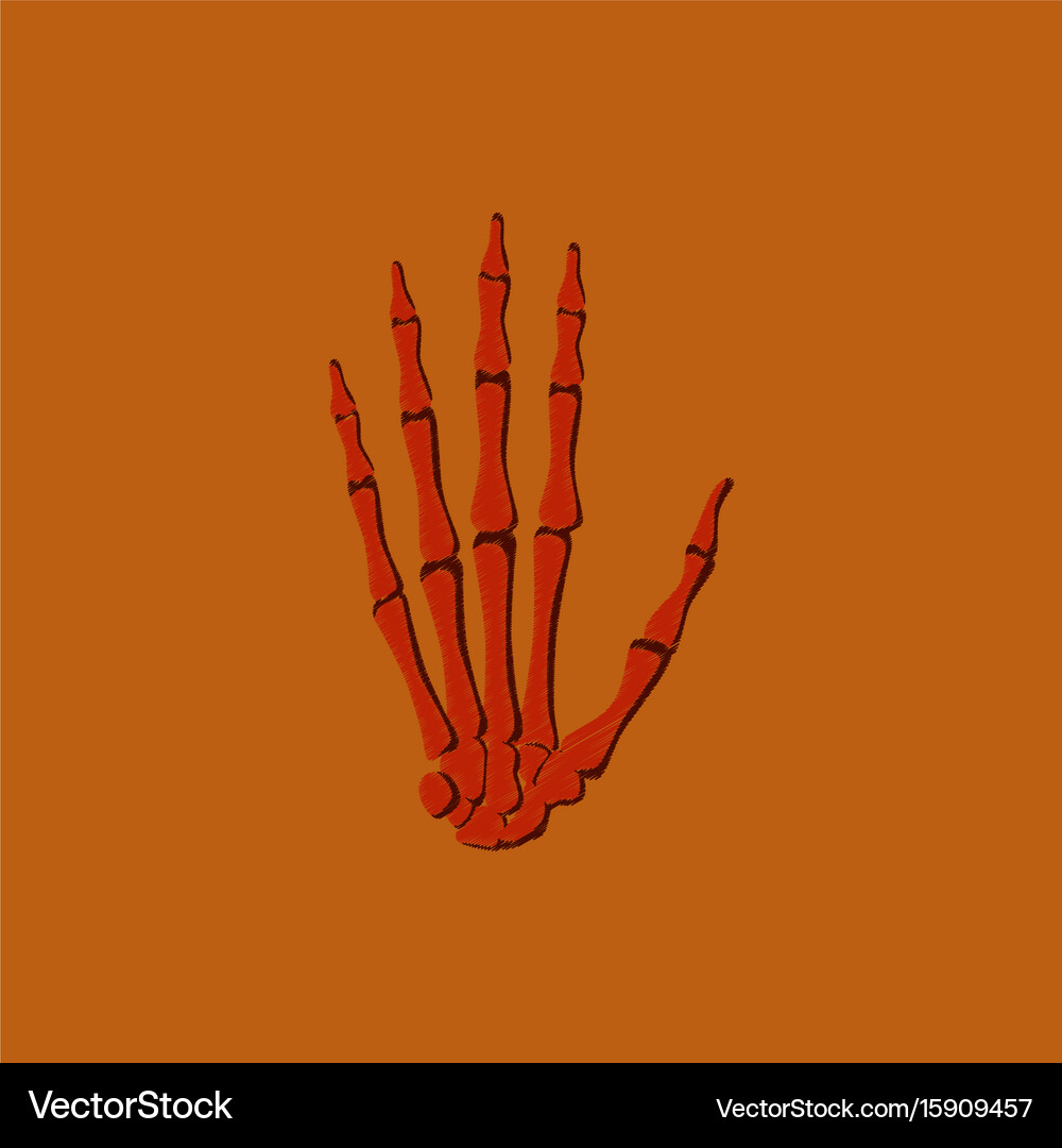 Flat shading style icon wrist bone Royalty Free Vector Image