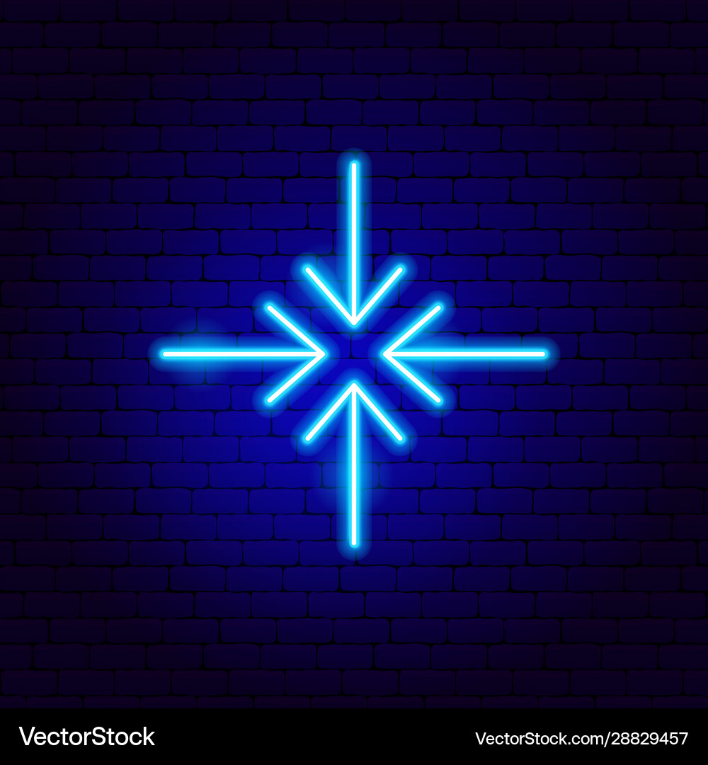 Four arrow in neon sign Royalty Free Vector Image