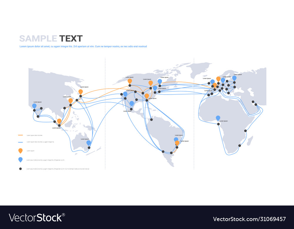 Global network cable connections and information Vector Image Global network cable connections and information Vector Image