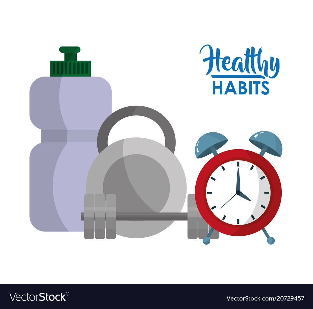 Healthy habits lifestyle concept Royalty Free Vector Image Healthy habits lifestyle concept Royalty Free Vector Image