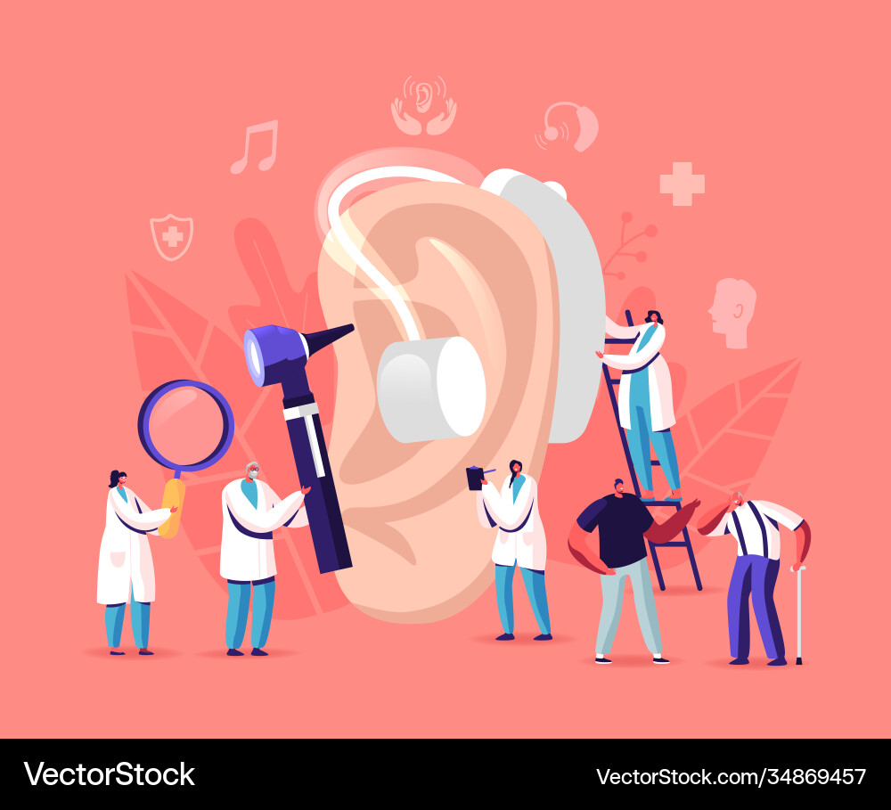 Hearing loss deafness deaf people with hear Vector Image