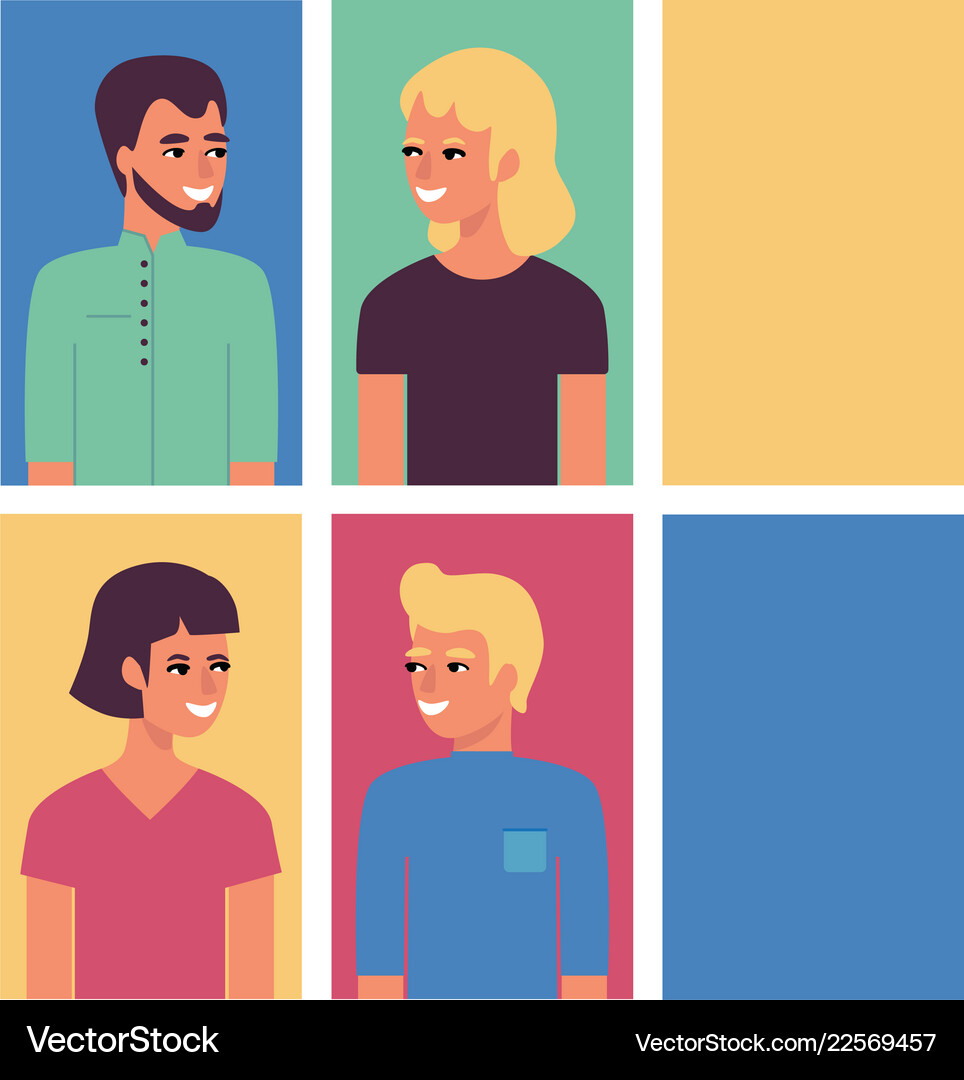 Young woman man flat avatar Royalty Free Vector Image