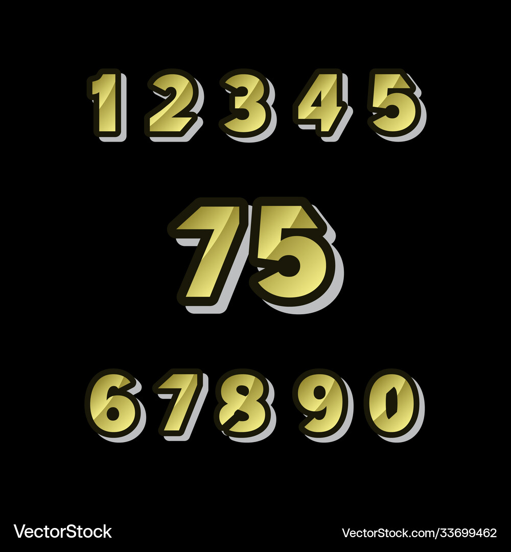 75 years anniversary celebrations set number Vector Image
