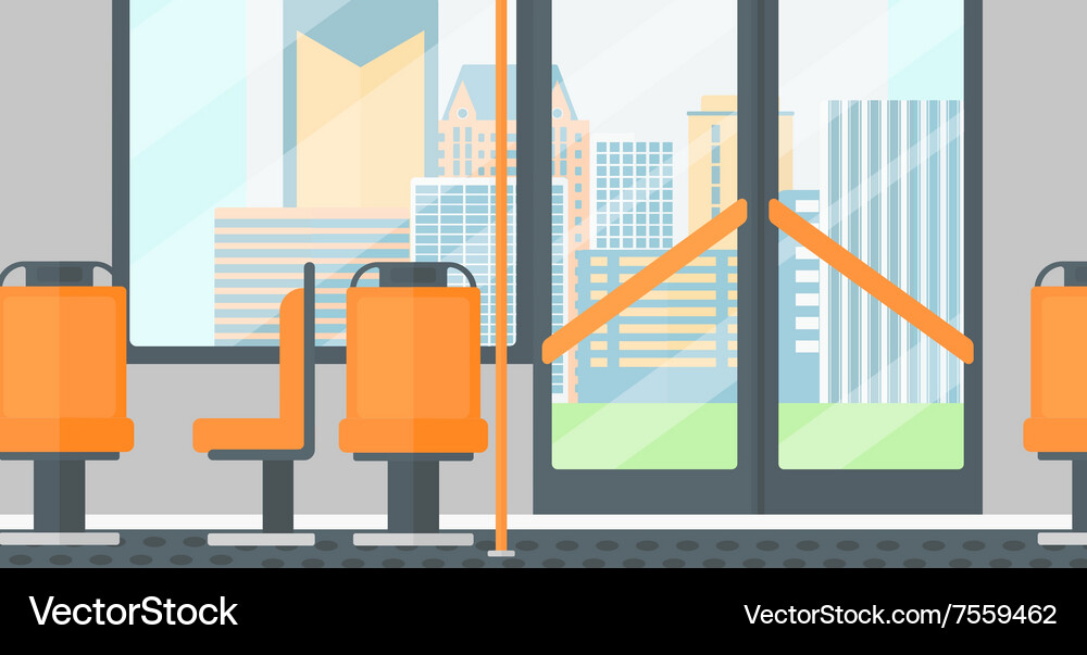 Background of modern empty city bus Royalty Free Vector