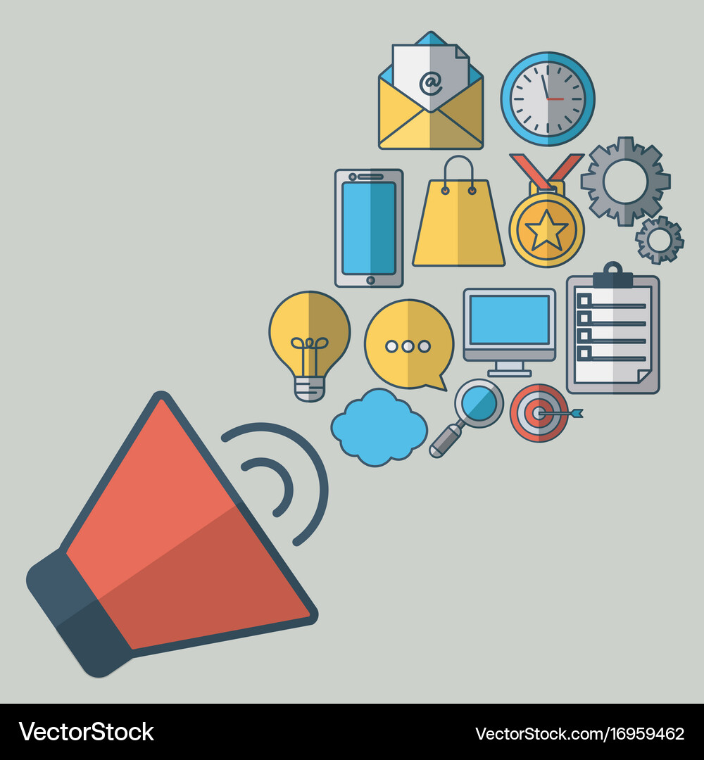 Digital marketing design Royalty Free Vector Image