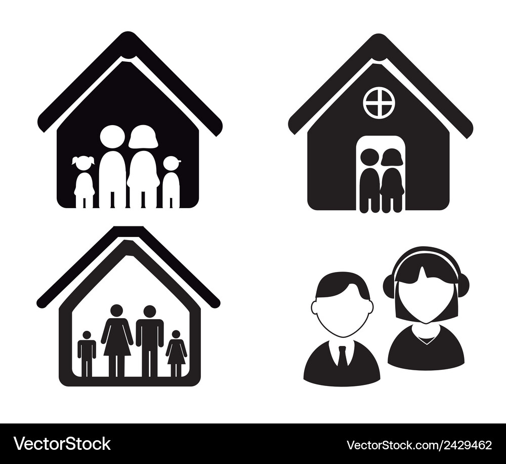 Family home over white background Royalty Free Vector Image