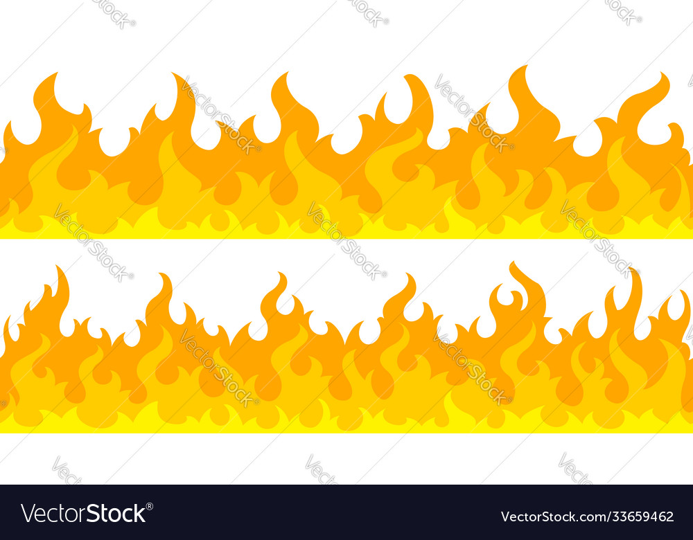 Fire flame frame borders Royalty Free Vector Image