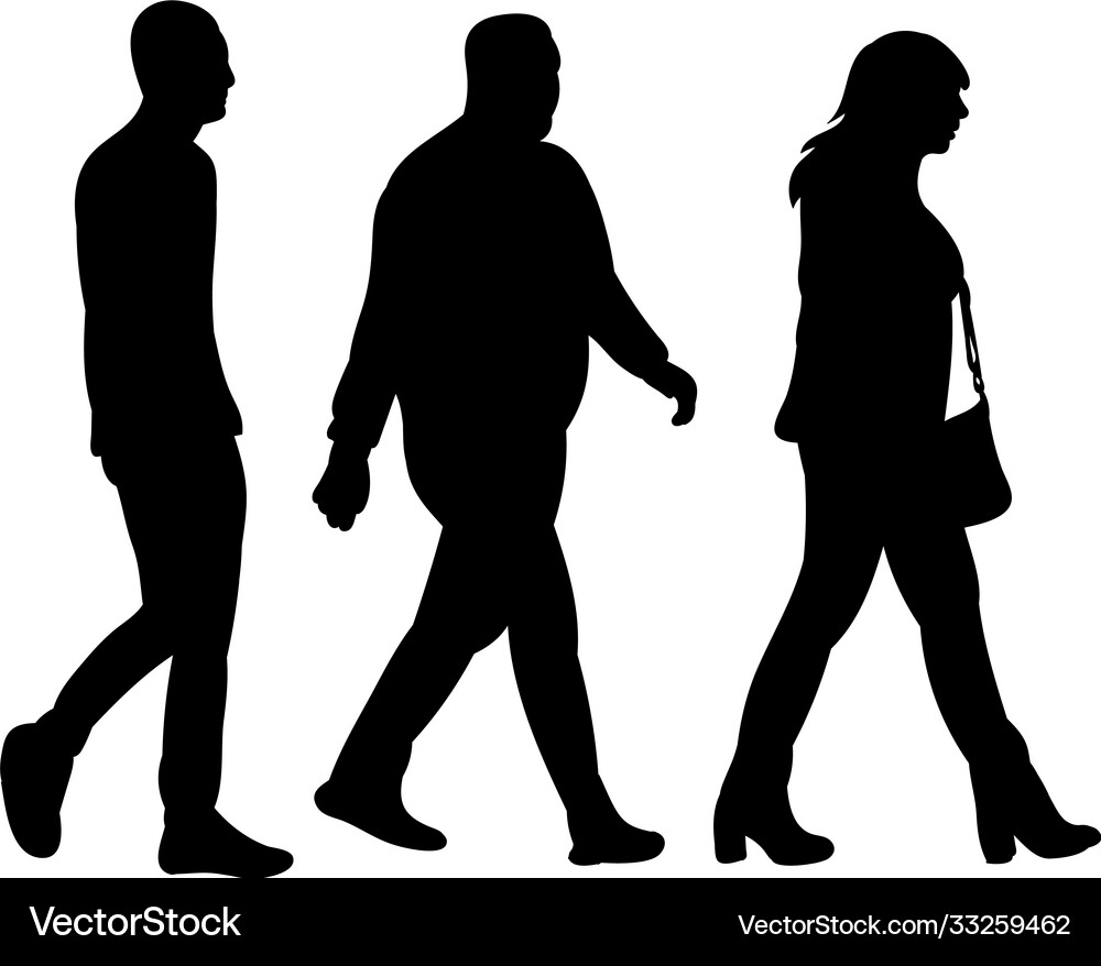 Isolated silhouette people go Royalty Free Vector Image