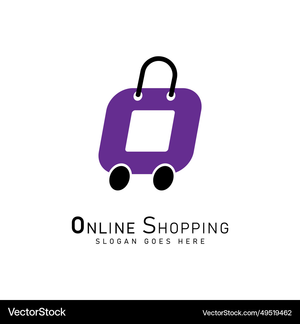 Letter o for shopping logo template ecommerce Vector Image